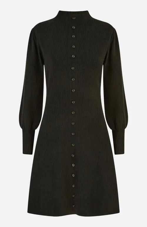 YUMI Knitted Button-up Midi Dress