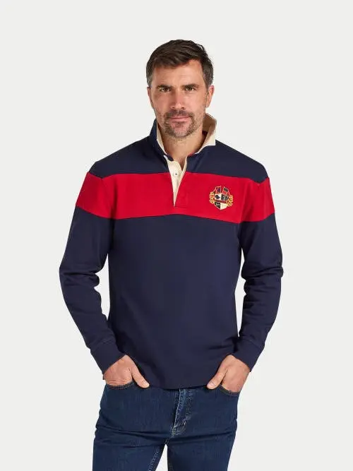 RAGING BULL Long Sleeve Chest Panel Rugby Shirt