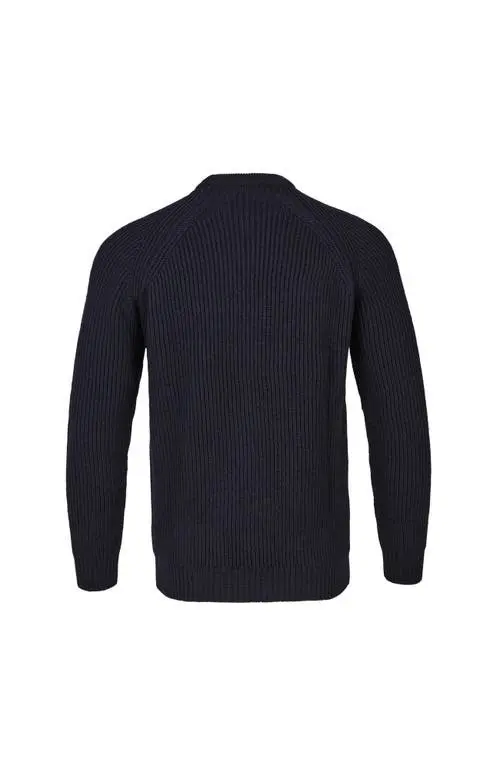 CELTIC & CO. British Ribbed Fishermans Sweater - Dark Navy