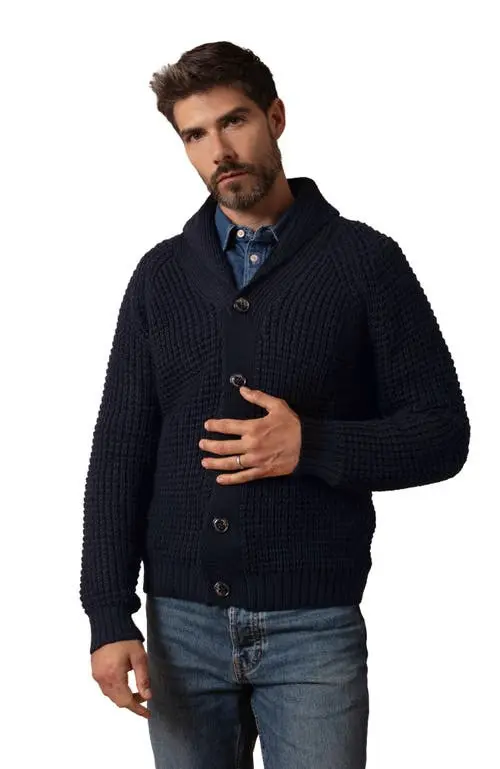 CELTIC & CO. British Waffle Stitch Cardigan - Dark Navy
