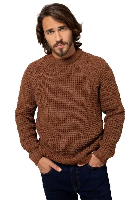 CELTIC & CO. British Waffle Stitch Crew - Burnt Sienna