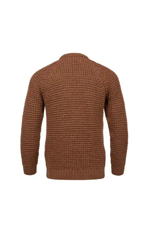 CELTIC & CO. British Waffle Stitch Crew - Burnt Sienna
