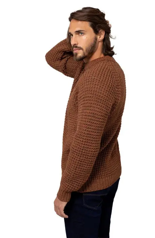 CELTIC & CO. British Waffle Stitch Crew - Burnt Sienna