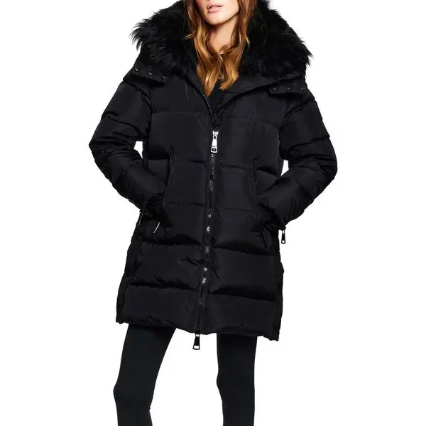 Sam. Addison Water-resistant Down Puffer Coat With Shearling Collar