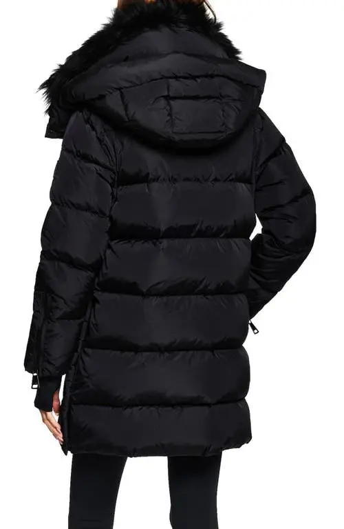 Sam. Addison Water-resistant Down Puffer Coat With Shearling Collar