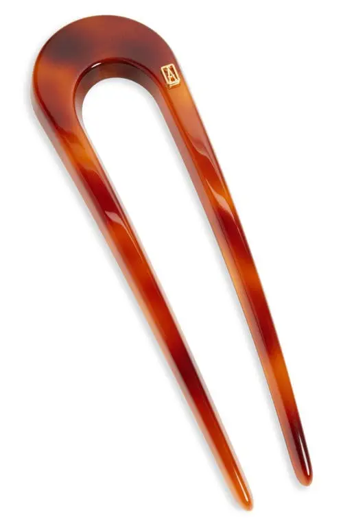 Alexandre De Paris Shell Pattern Hair Pin - Tortoise