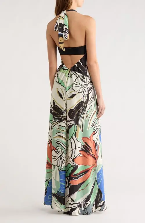 Elan O-ring Halter Maxi Cover-up Dress