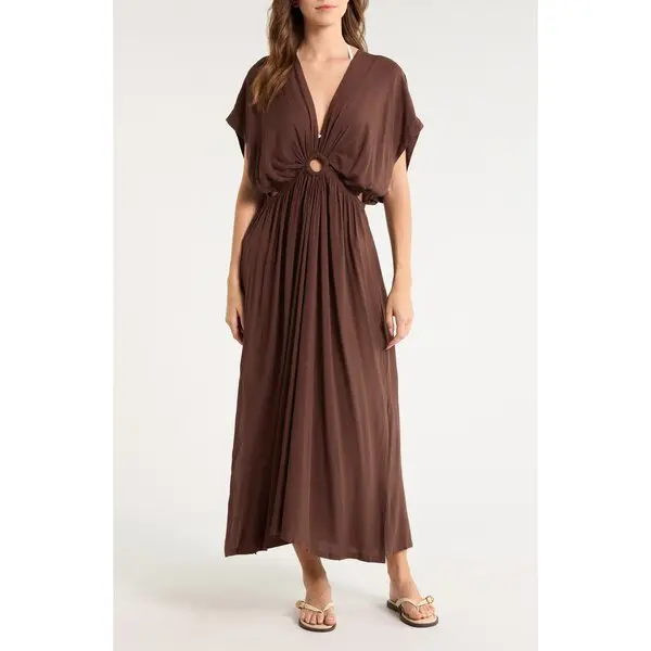 Elan Ring Cover-up Maxi Dress - Brown