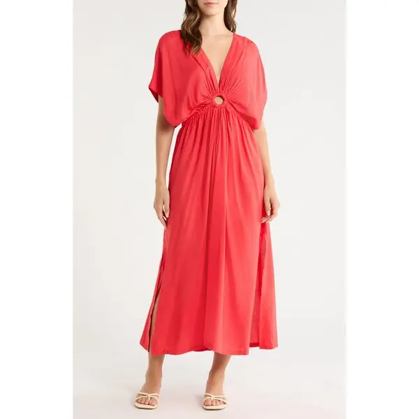 Elan Ring Cover-up Maxi Dress - Red