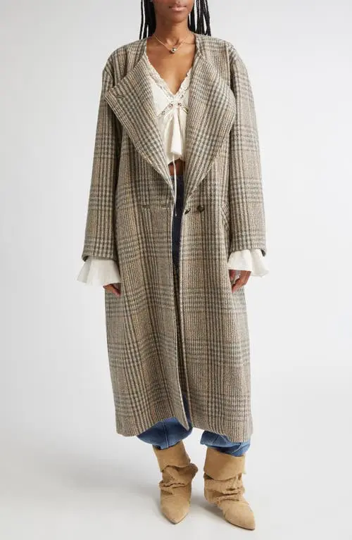 Isabel Marant Renee Plaid Virgin Wool Coat