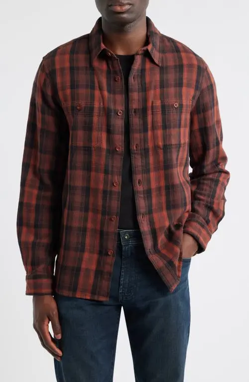 Ag Mason Plaid Flannel Button-up Shirt - Burgundy Multi