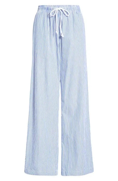 BEACHLUNCHLOUNGE Reed Stripe Cotton Pants - Maya Blue