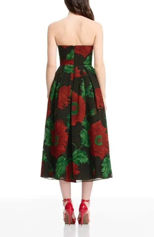 Dress The Population Maisy Strapless Fit & Flare Midi Dress