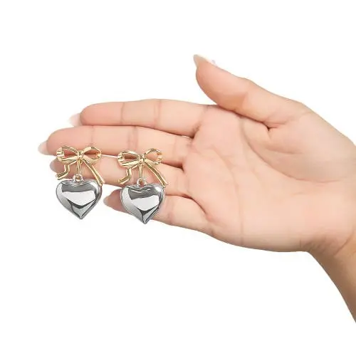 Bcbgmaxazria Heart Drop Earrings With Bow Accent