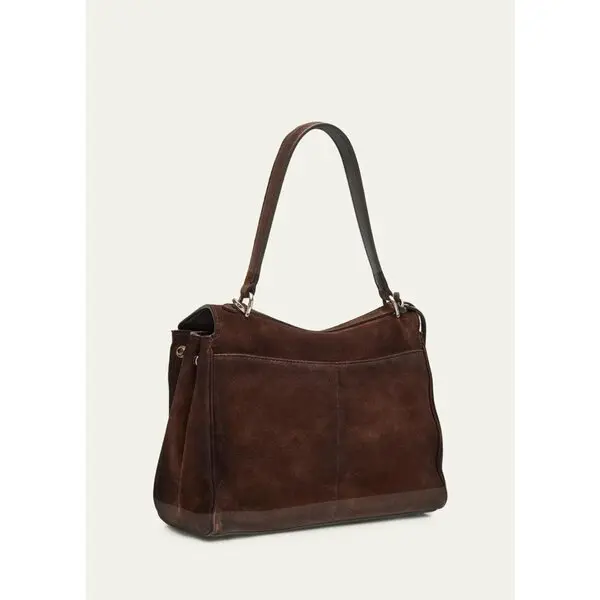 Balenciaga Small Suede Top-handle Bag - Brown