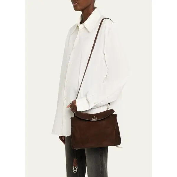 Balenciaga Small Suede Top-handle Bag - Brown