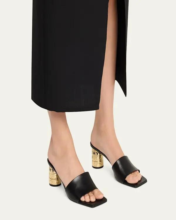 Givenchy 65mm Logo Heel Leather Mules