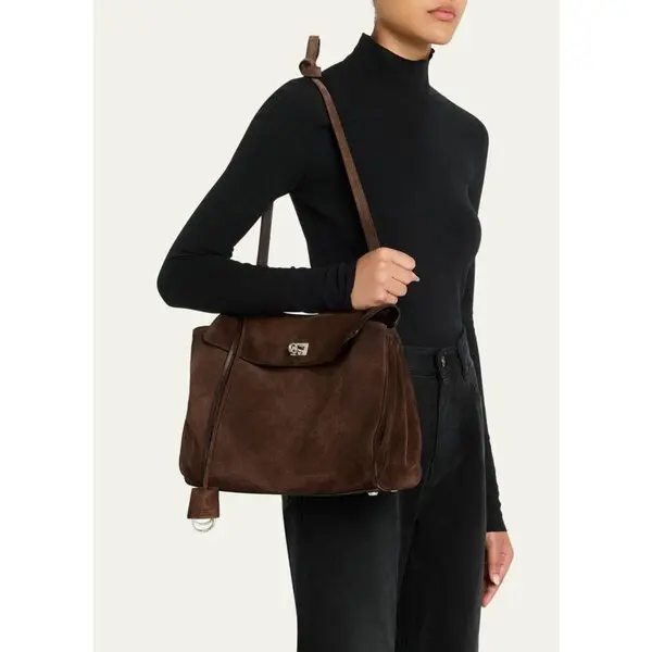 Balenciaga Rodeo Suede Top-handle Bag - Light Espresso