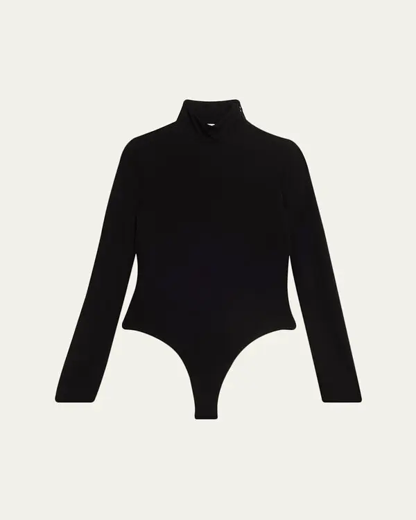 Alaïa Fluid Jersey Heart Bodysuit - Noir