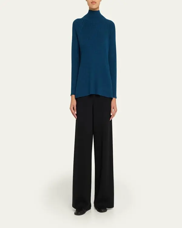 Eileen Fisher Ribbed Merino Wool Turtleneck Sweater
