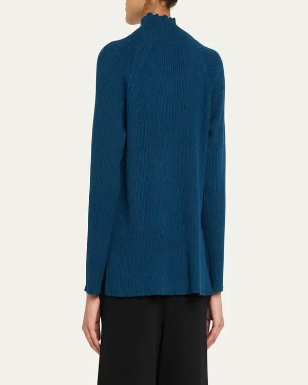 Eileen Fisher Ribbed Merino Wool Turtleneck Sweater
