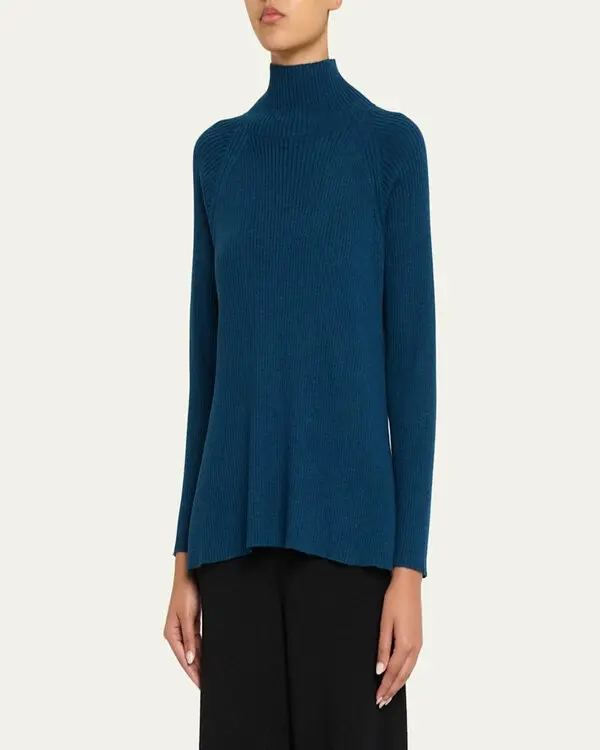 Eileen Fisher Ribbed Merino Wool Turtleneck Sweater