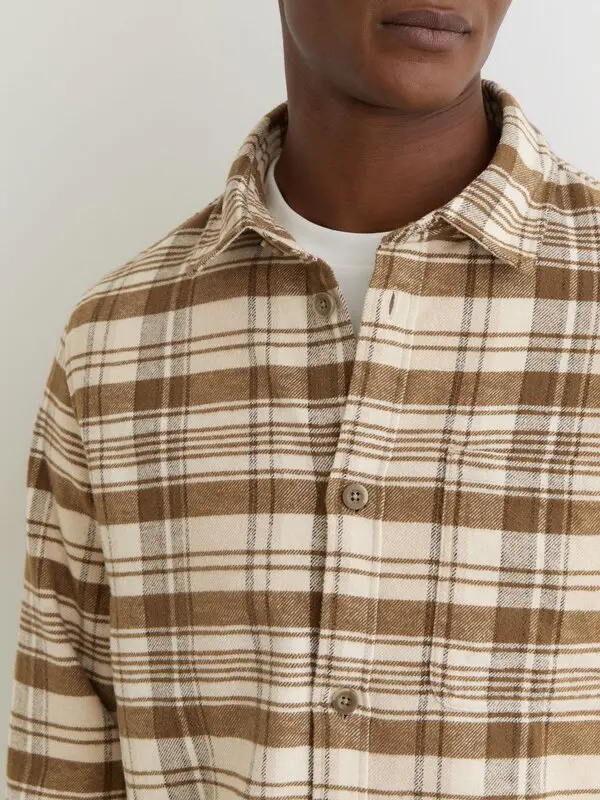 LES DEUX Cotton Check Overshirt
