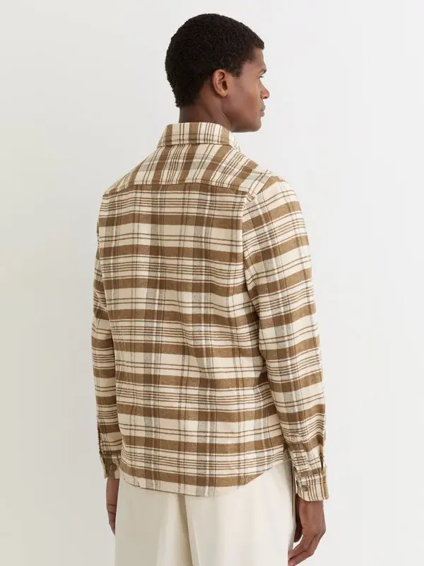 LES DEUX Cotton Check Overshirt