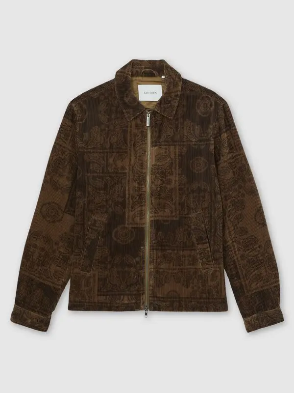 LES DEUX Paisley Corduroy Coach Jacket