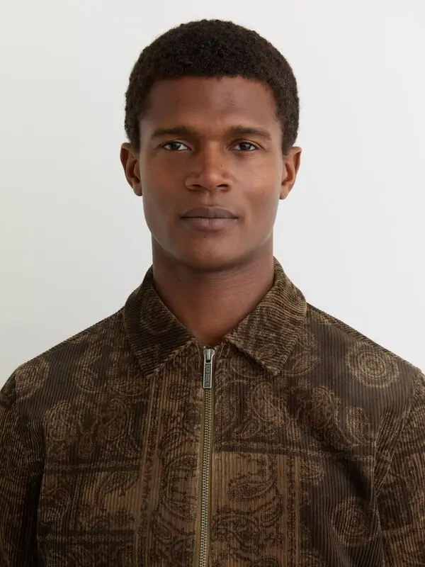 LES DEUX Paisley Corduroy Coach Jacket