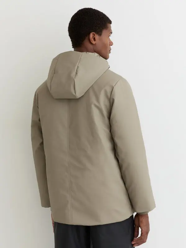 Rains Short Hooded Parka Coat - Drift