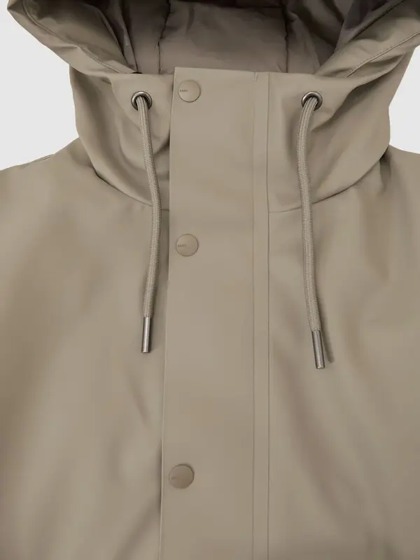 Rains Short Hooded Parka Coat - Drift