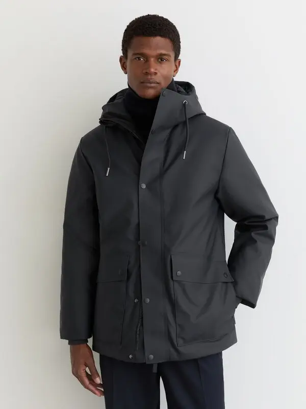 Rains Short Hooded Parka Coat