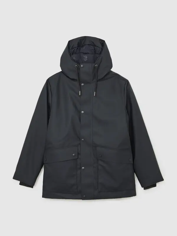 Rains Short Hooded Parka Coat
