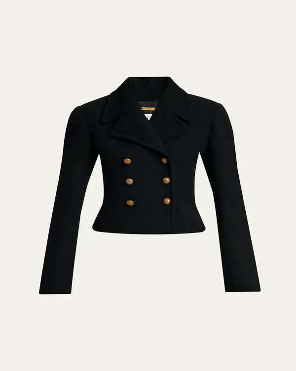 Chloé Double-breasted Wool Bouclette Crop Jacket