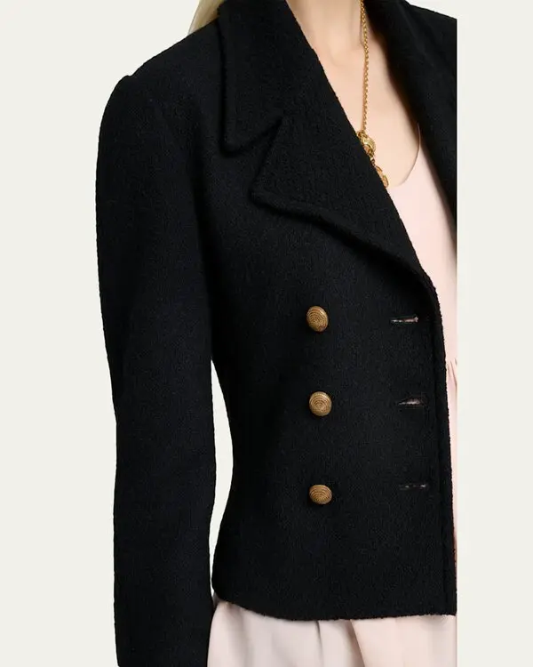 Chloé Double-breasted Wool Bouclette Crop Jacket