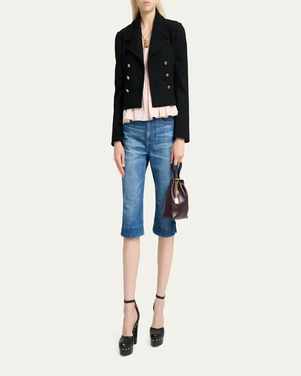 Chloé Double-breasted Wool Bouclette Crop Jacket