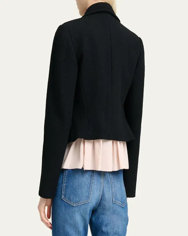 Chloé Double-breasted Wool Bouclette Crop Jacket