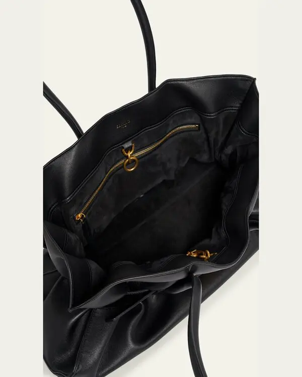 Balmain Anthem Large Belted Tote Bag - Noir