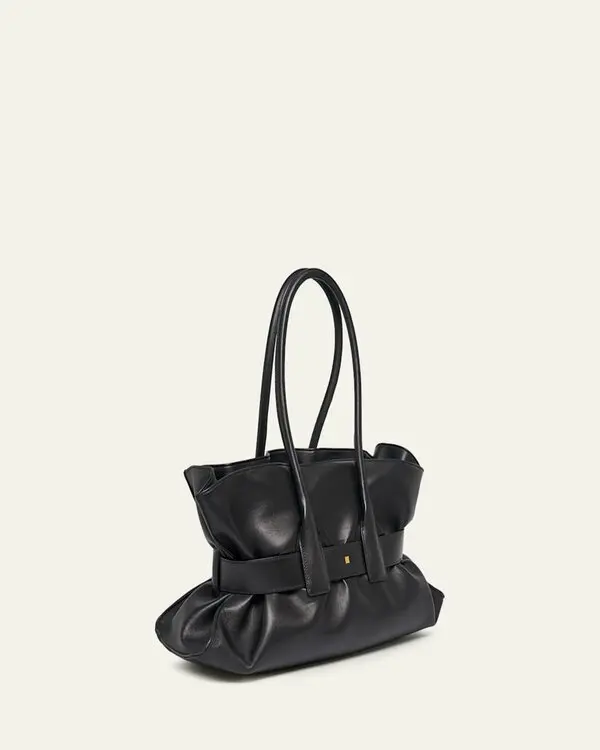 Balmain Anthem Large Belted Tote Bag - Noir