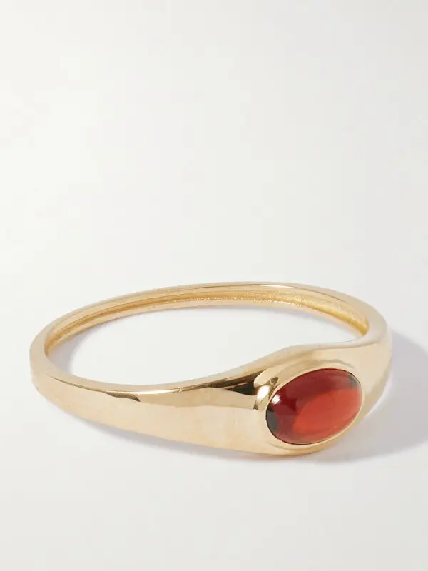 LOREN STEWART 14-karat Gold Garnet Ring - Red
