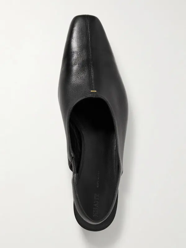 Khaite Celia Leather Slingback Flats - Black