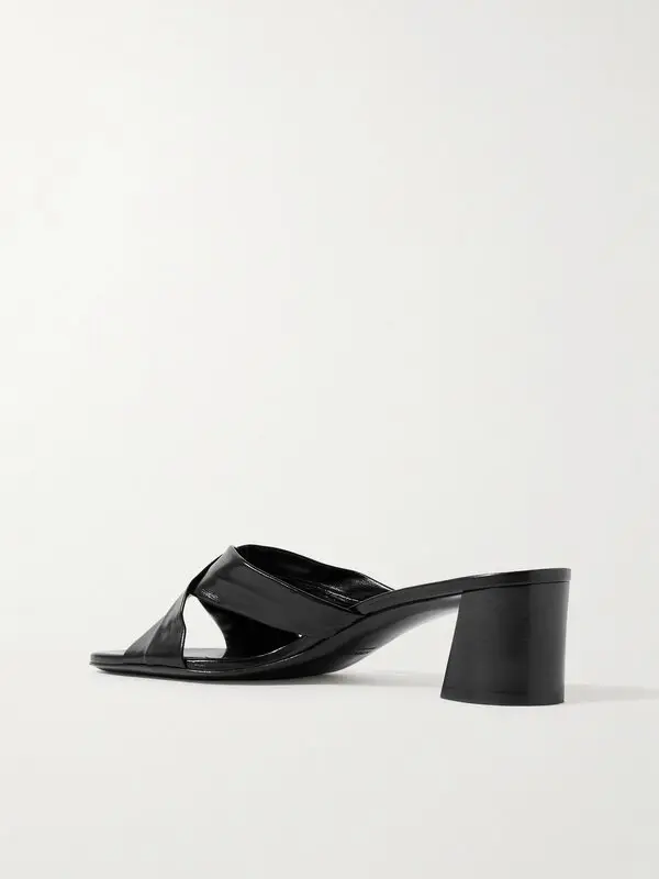 Khaite Liria Glossed-leather Mules