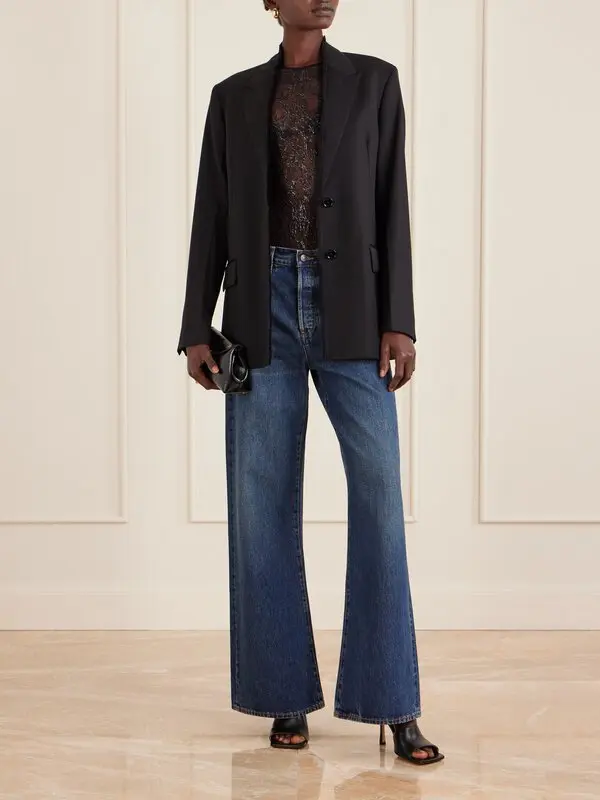 Wardrobe.NYC Metallic Lace Bodysuit