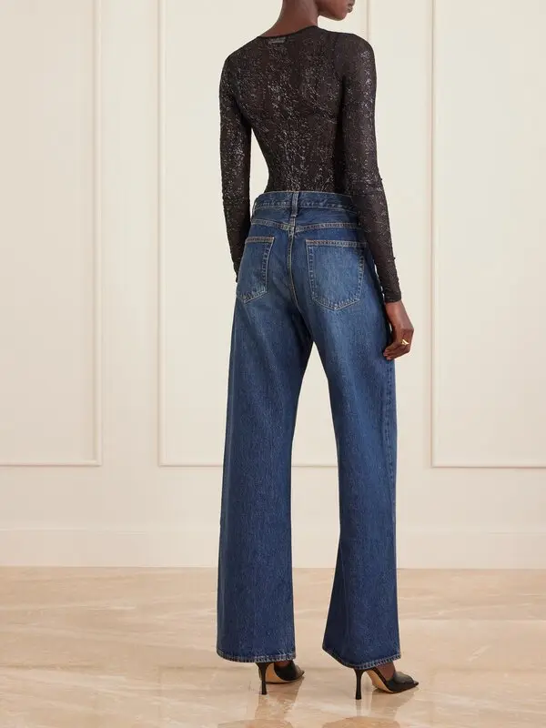 Wardrobe.NYC Metallic Lace Bodysuit