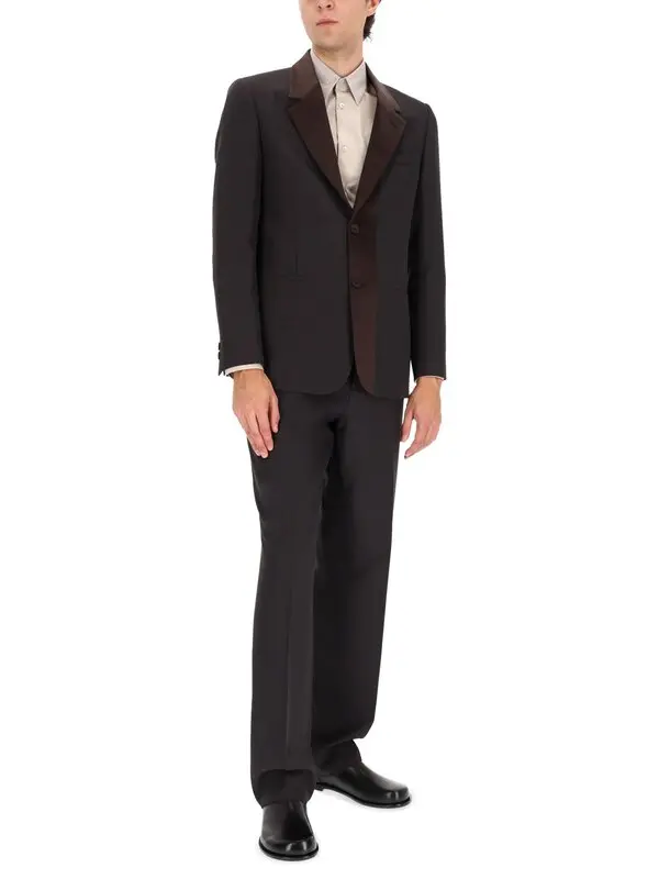Fendi Wool Blend Trousers - Brown