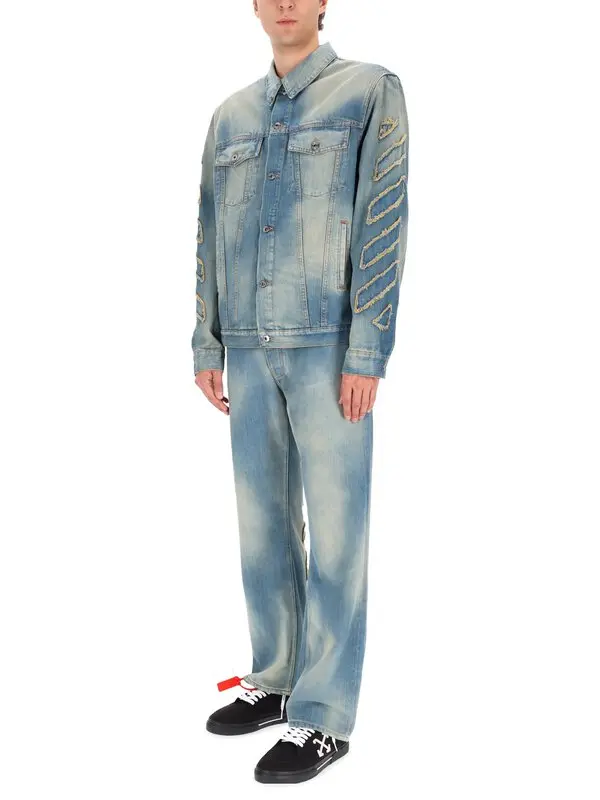 Off-White Diag Raw Patch Jacket - Denim