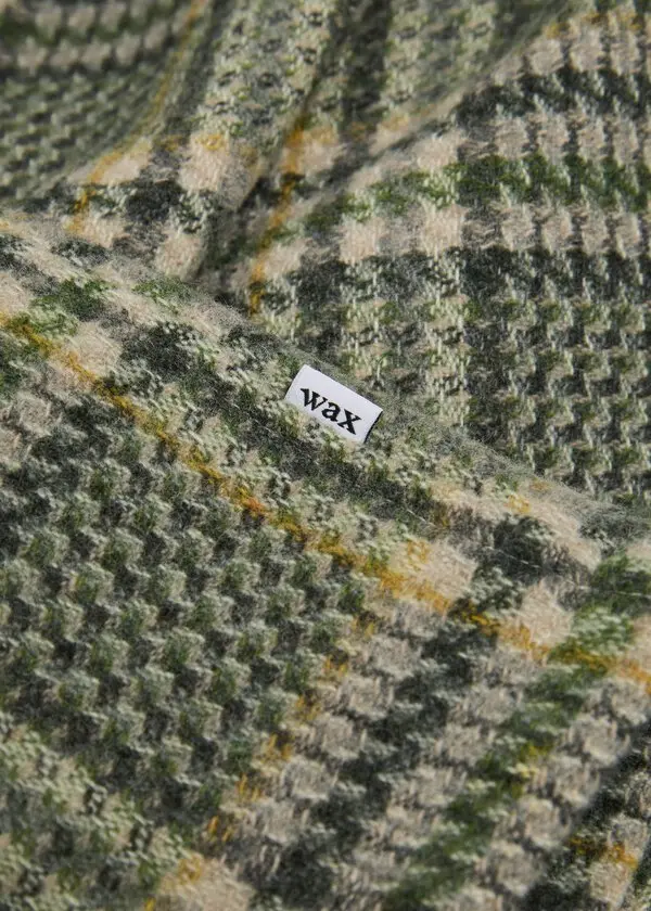 WAX LONDON Whiting Checked Wool-blend Overshirt - Green
