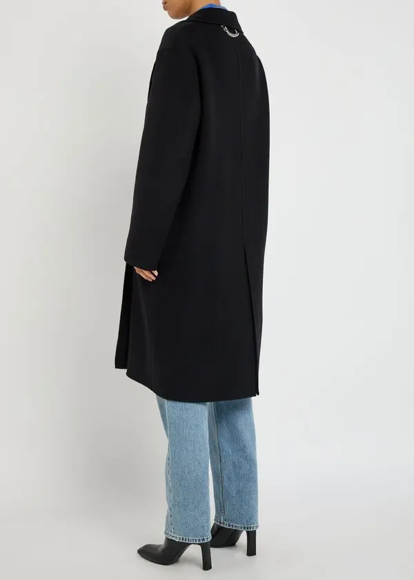 Stella Mccartney Wool Double-Breasted Coat - Black | Editorialist