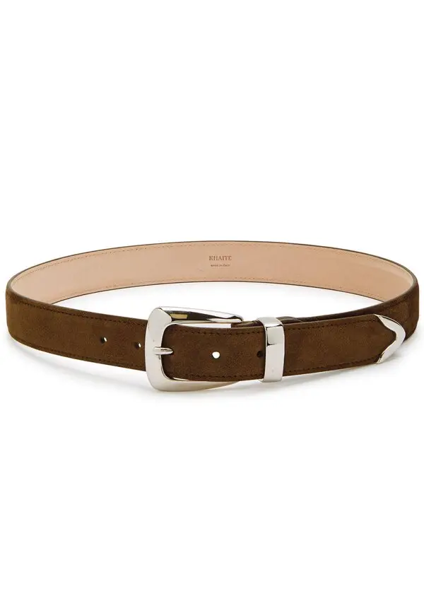 Khaite Benny Suede Belt - Brown